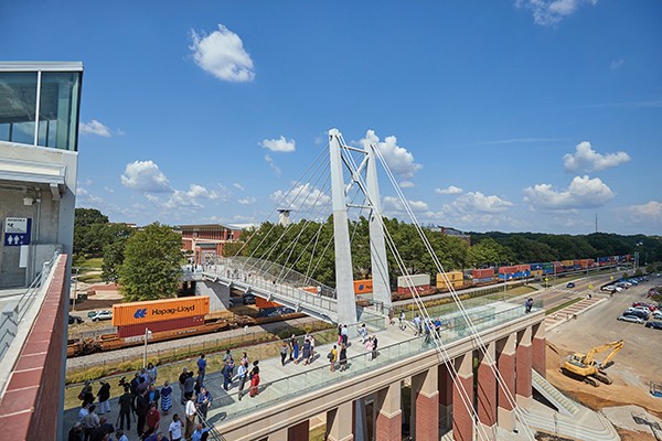 Memphis Flyer | Beat the Train: U of M Pedestrian Bridge Opens