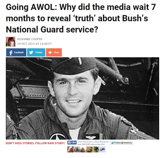 Memphis Flyer | The October 29 “Raw Story” Account of Bush Going AWOL ...